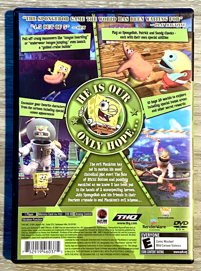 SPONGEBOB SQUAREPANTS: Battle for Bikini Bottom Game Case. Playstation ...