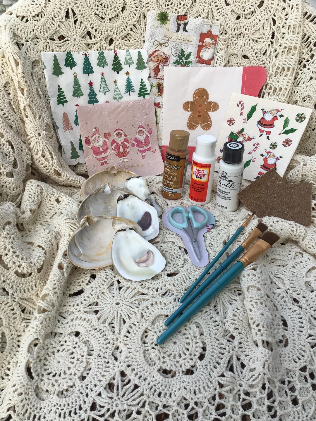 Découpage Shell Kit|year Round Craft Project|art Therapy|diy Decoupage ...