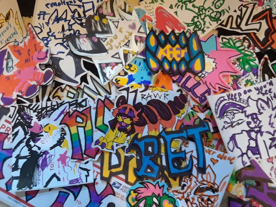 Graffiti Sticker Pack 8 Count Original Art Work - Etsy