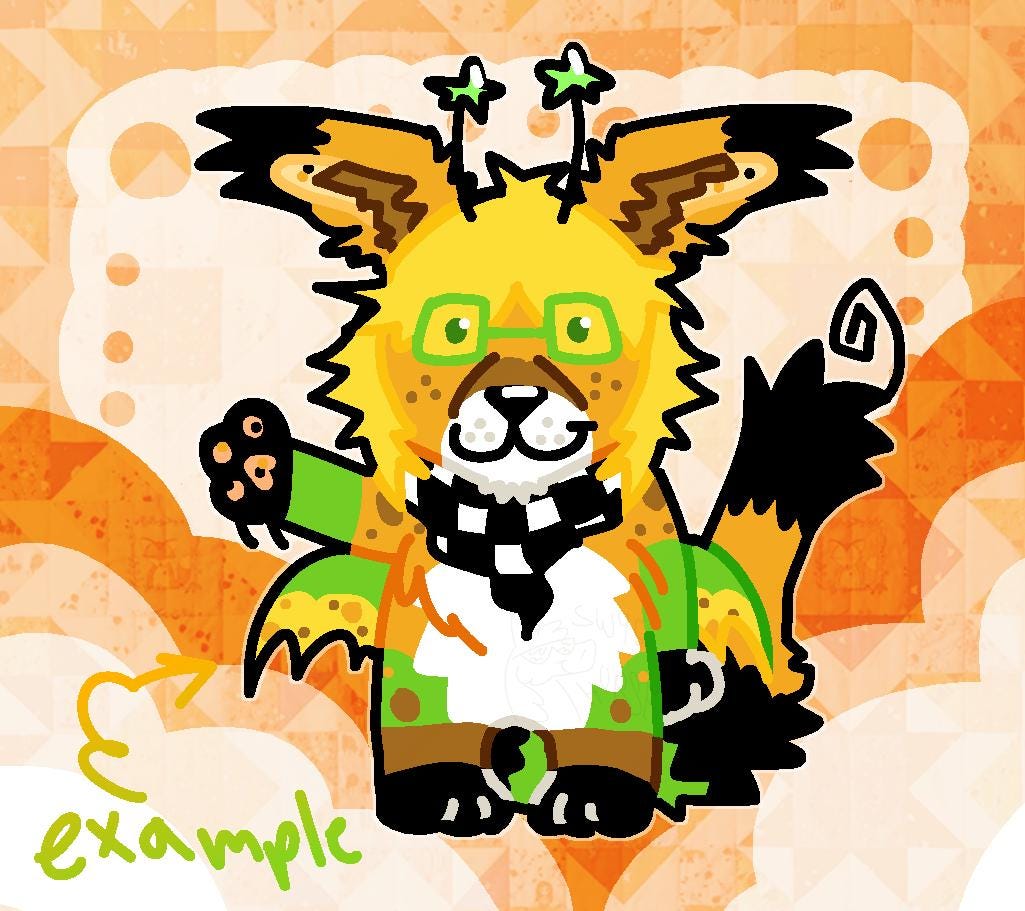 Custom Calico Critter Ych Furry Fursona Character Digital Art - Etsy