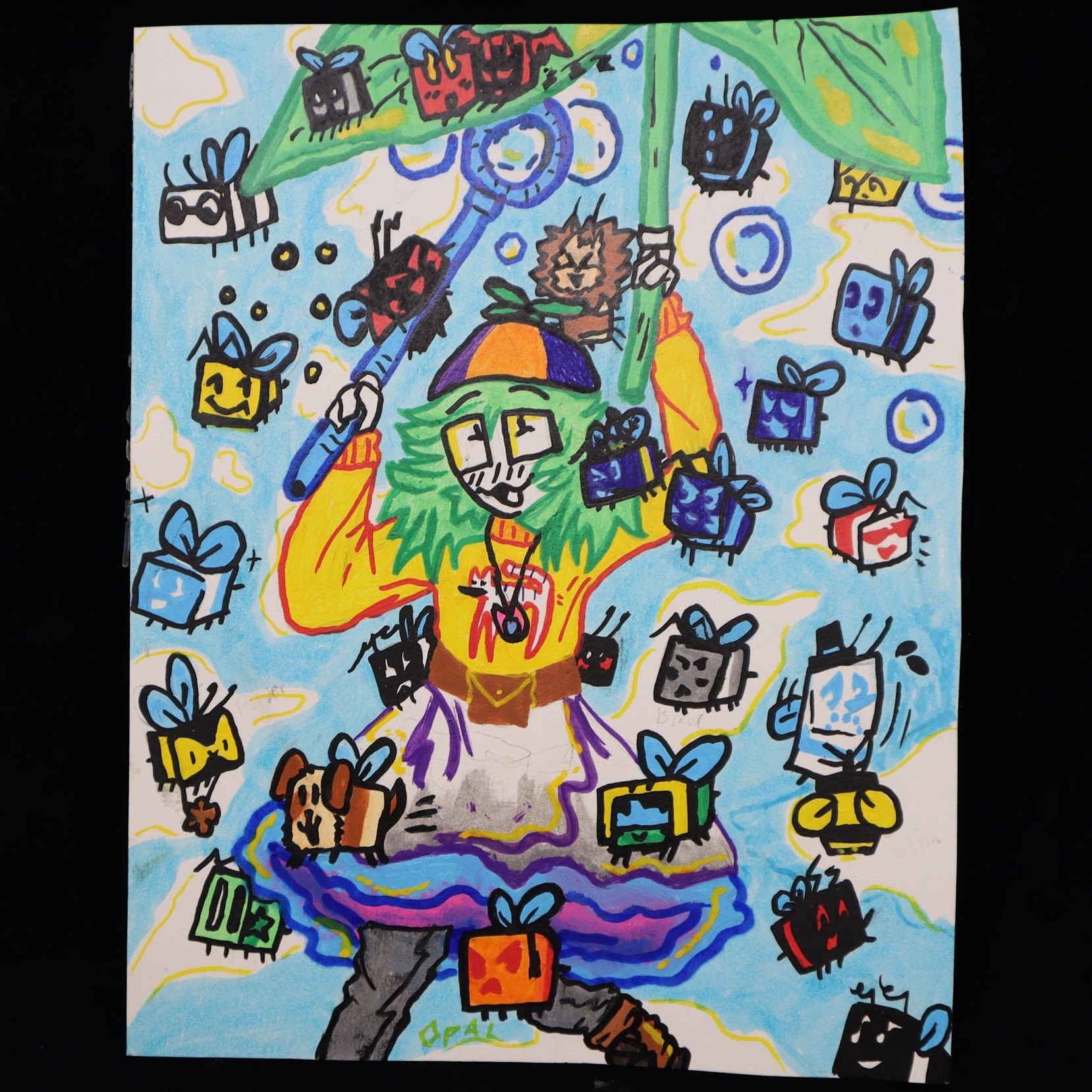 Buy Bee Swarm Simulator Fan Art Roblox chaos of Bees Original Art Piece ...