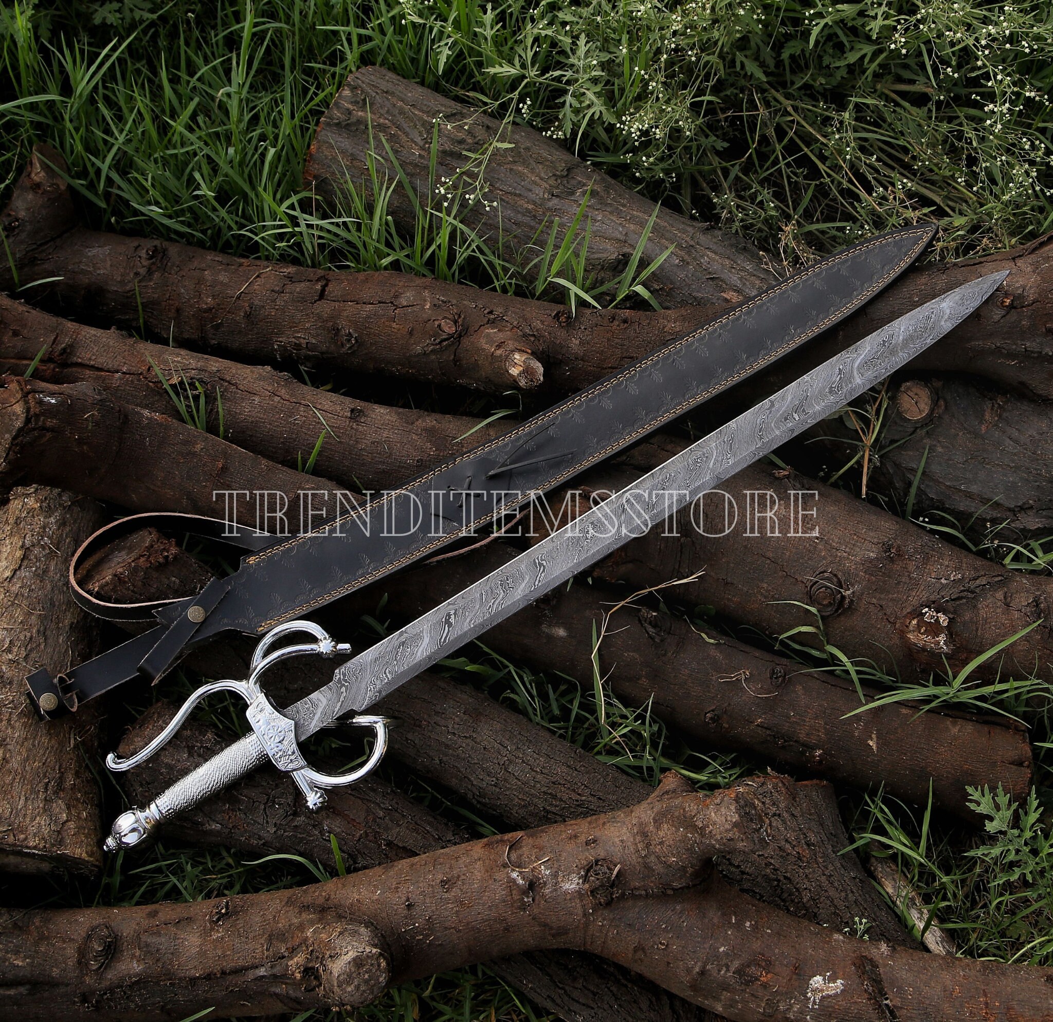 VIKING SWORDS With Scabbard, Battle Ready Swords, Full Tang MEDIEVAL Historical Swords ...
