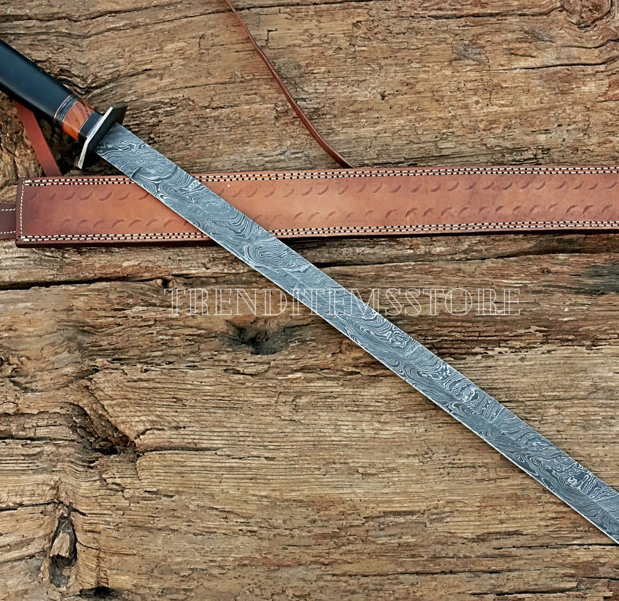 Forged Damascus Steel Sword, Katana Sword, Ninja Sword, Hand Made ...