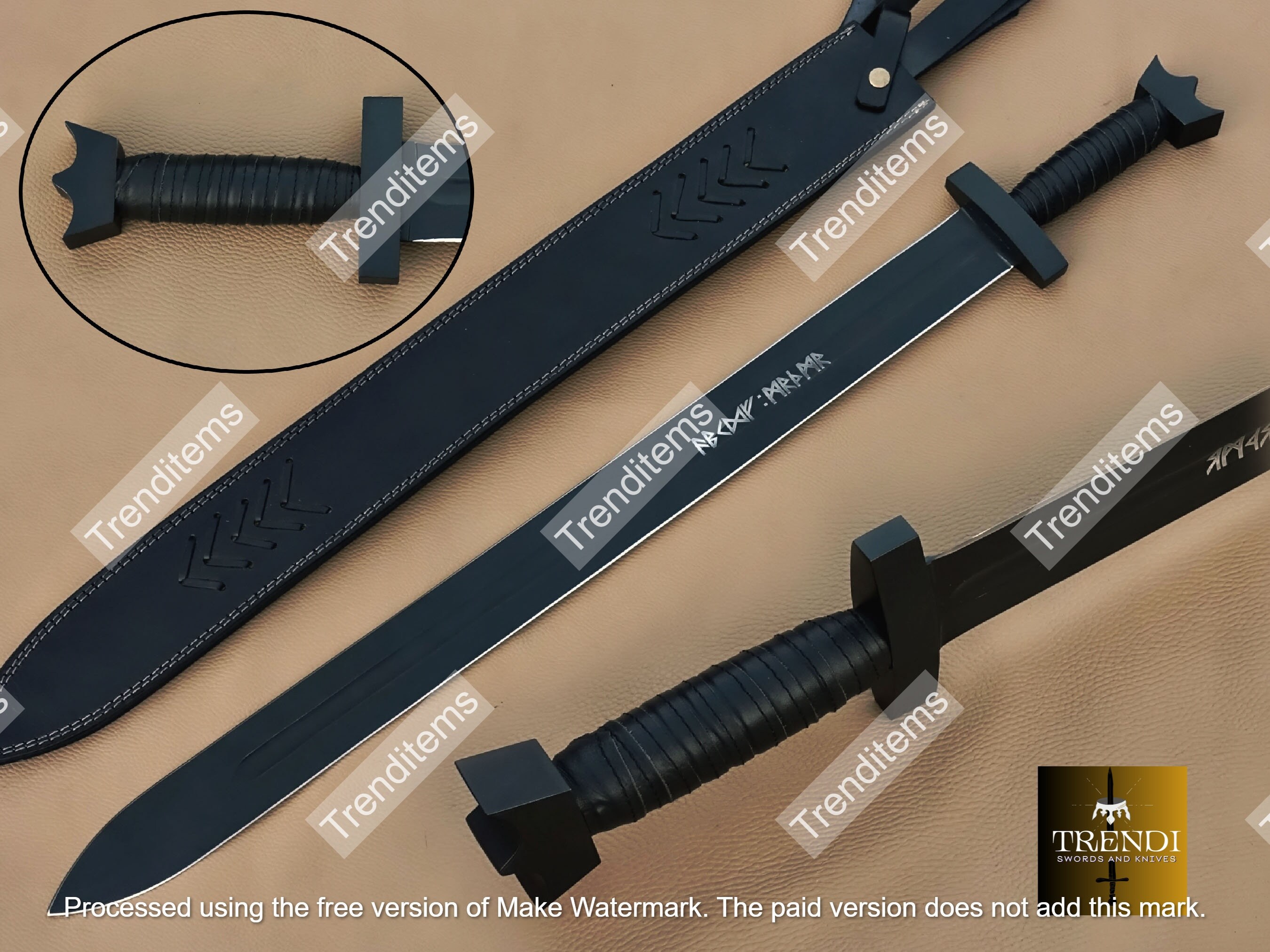 Fully Hand Forged Carbon Steel Medieval Sword, Viking Sword, Handmade ...