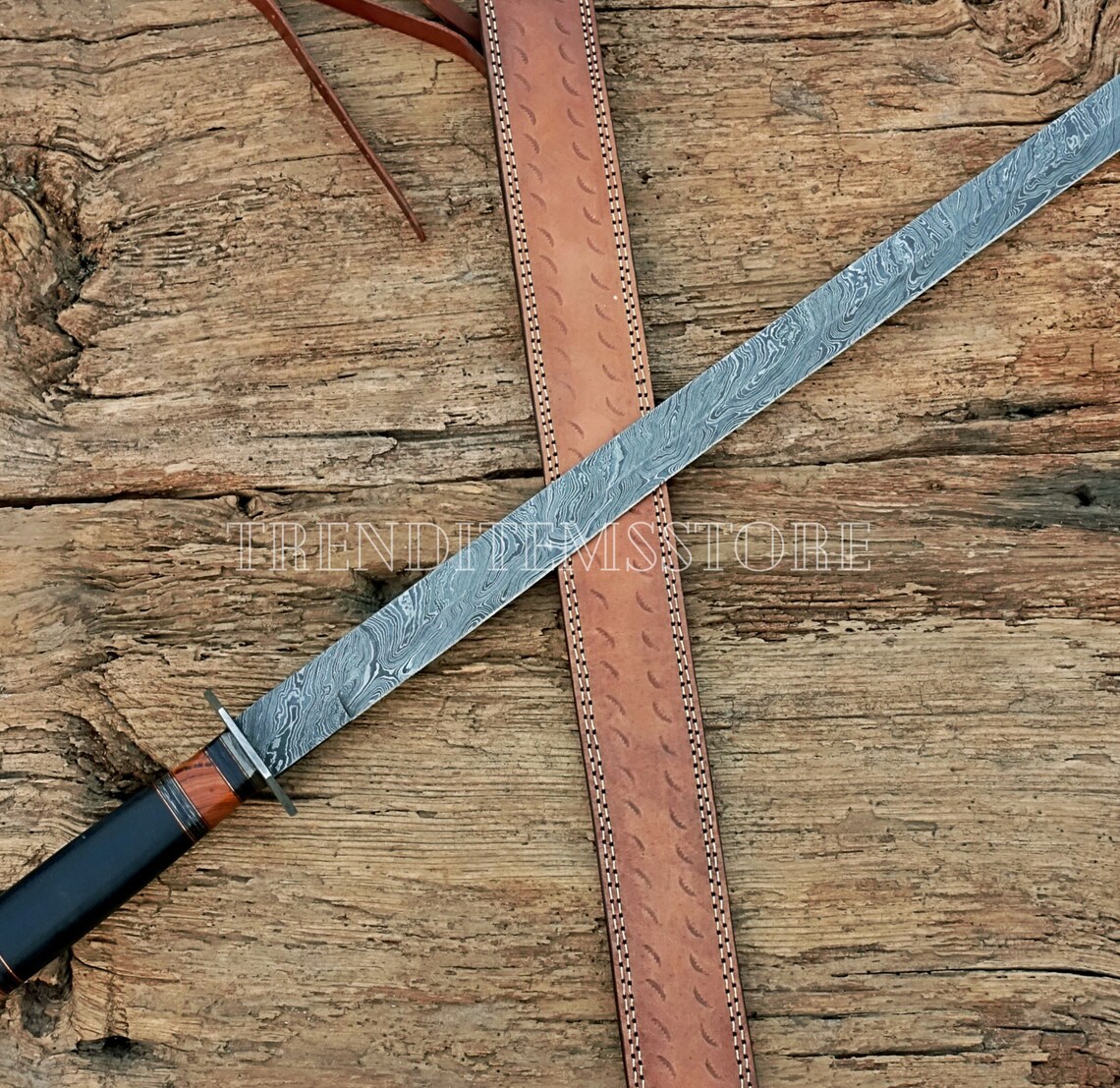 Forged Damascus Steel Sword, Katana Sword, Ninja Sword, Hand Made ...