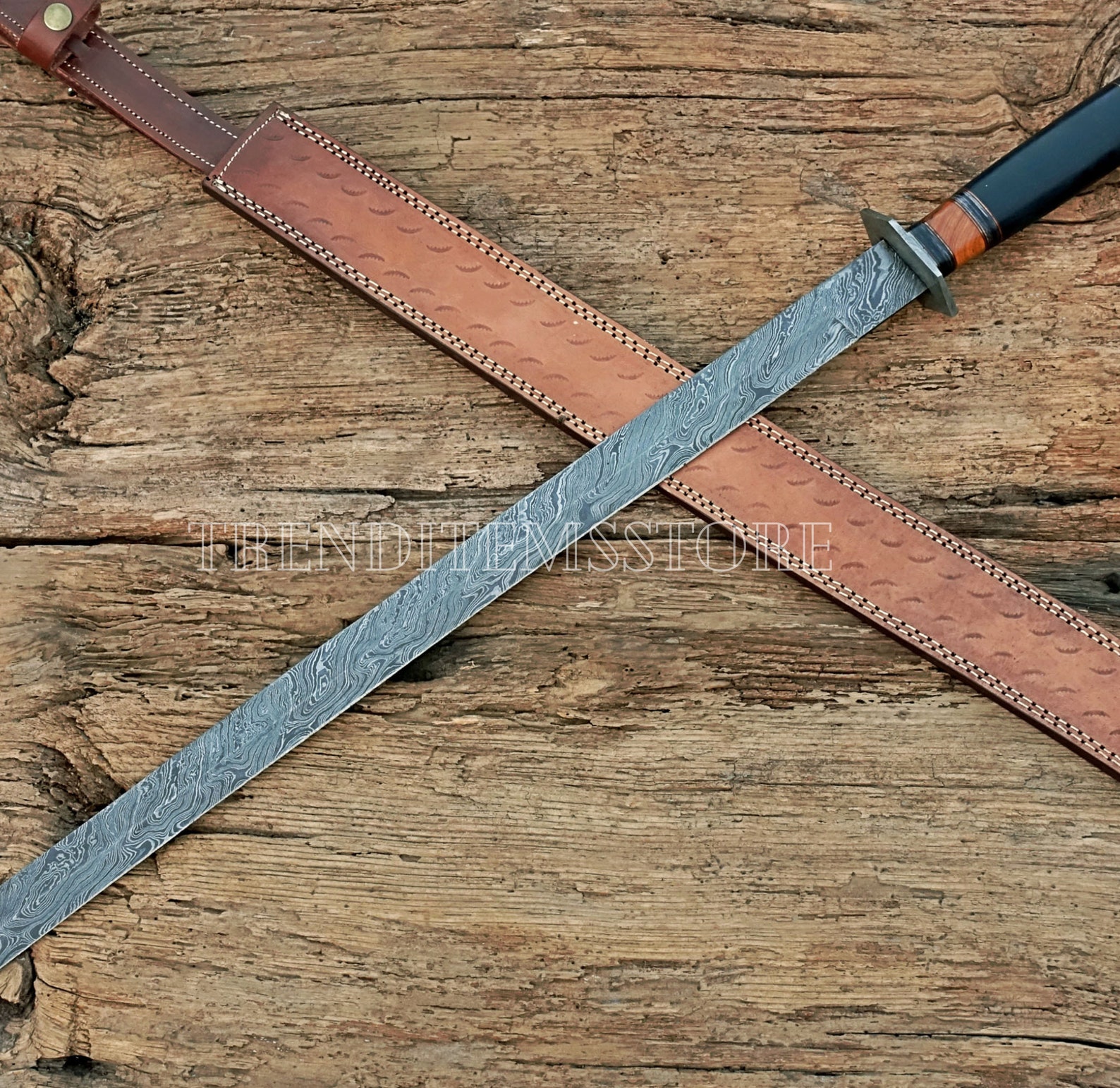 Forged Damascus Steel Sword, Katana Sword, Ninja Sword, Hand Made ...