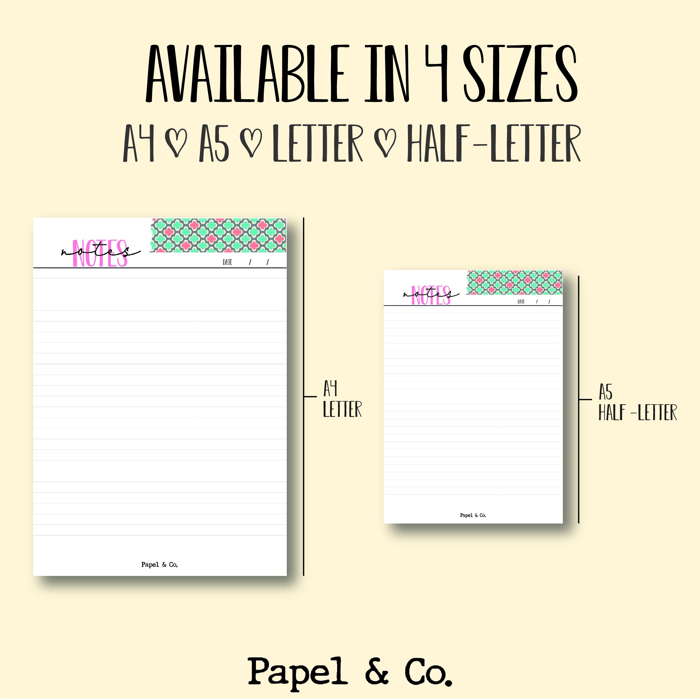 Printable Journal - 40 PDF Pages to Print Double-sided, Punch, and Use ...