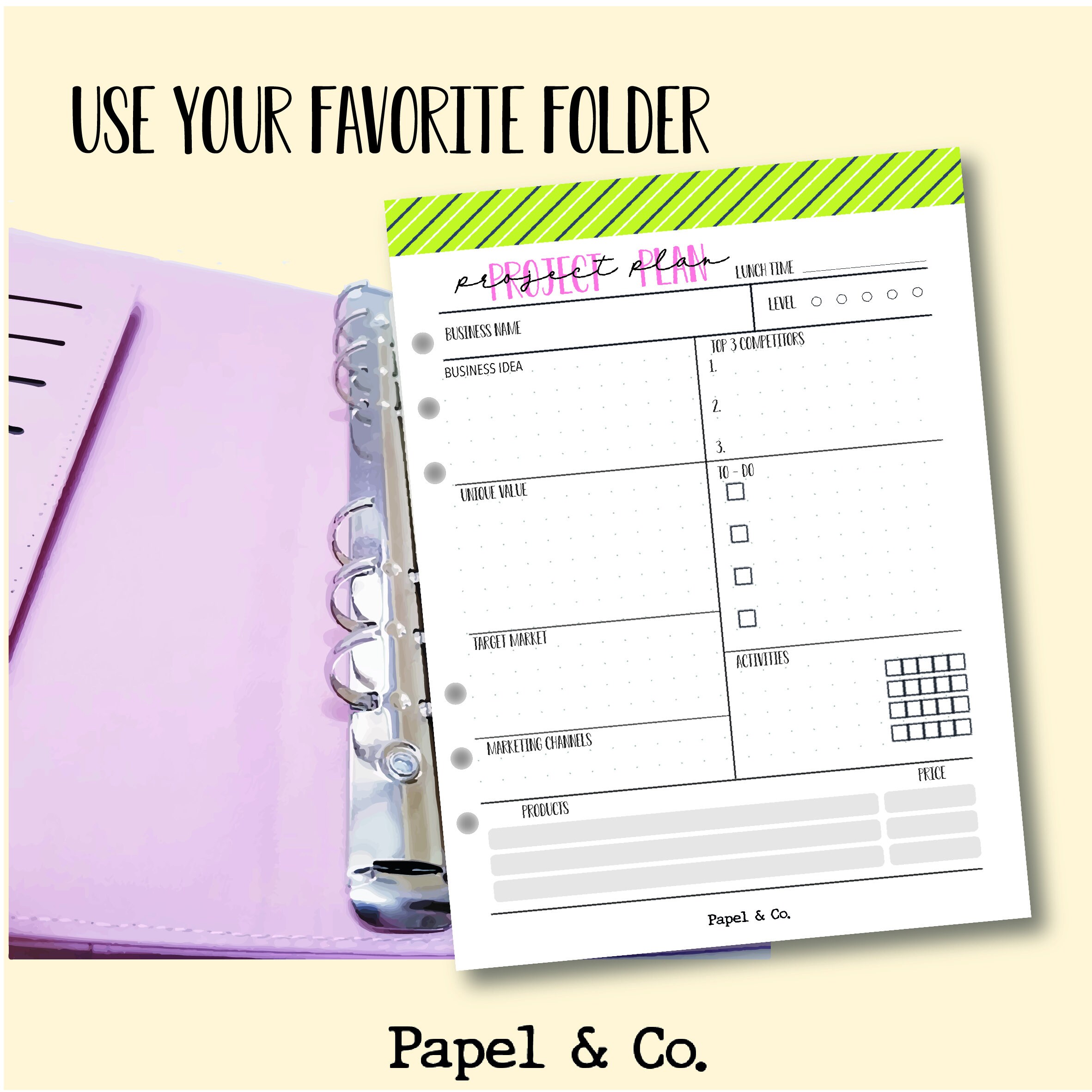 Printable Journal - 40 PDF Pages to Print Double-sided, Punch, and Use ...