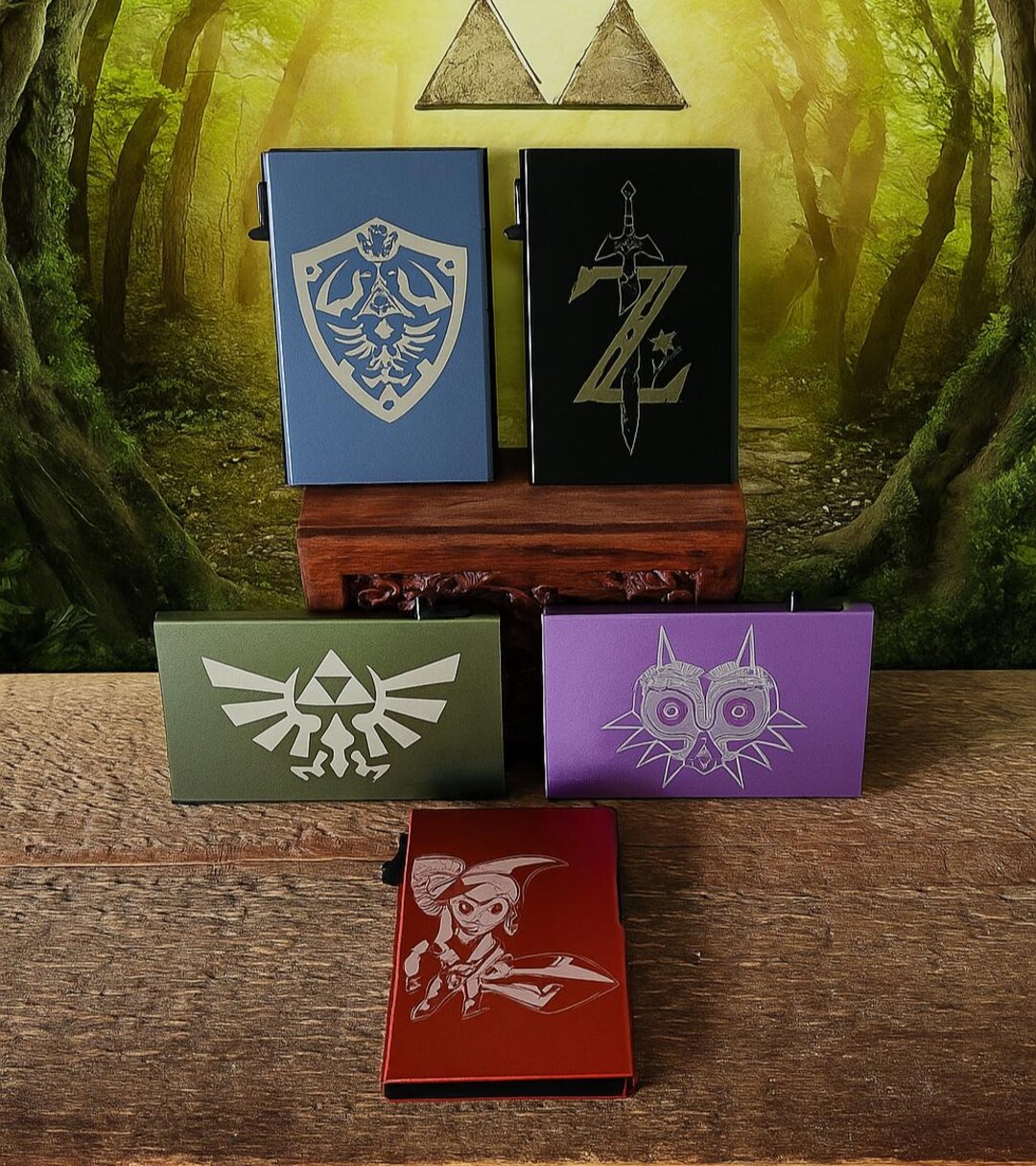 Legends of Zelda Metal Wallet, Triforce Crest, Majora's Mask, Hyrule ...