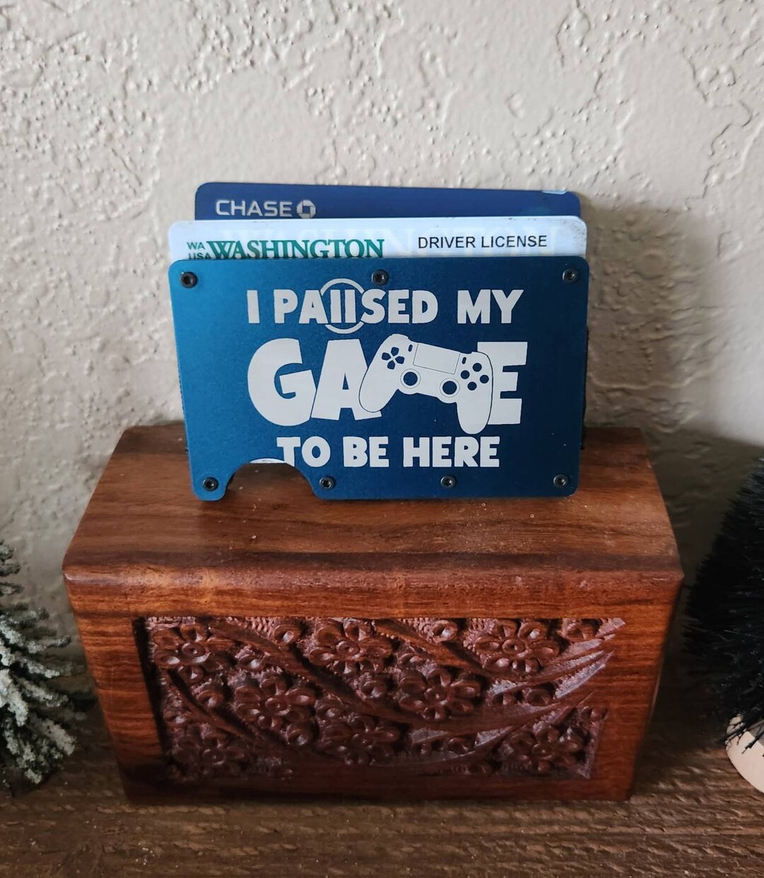 I Paused My Game to Be Here Metal Wallet, Gamer Minimalist Credit Card ...