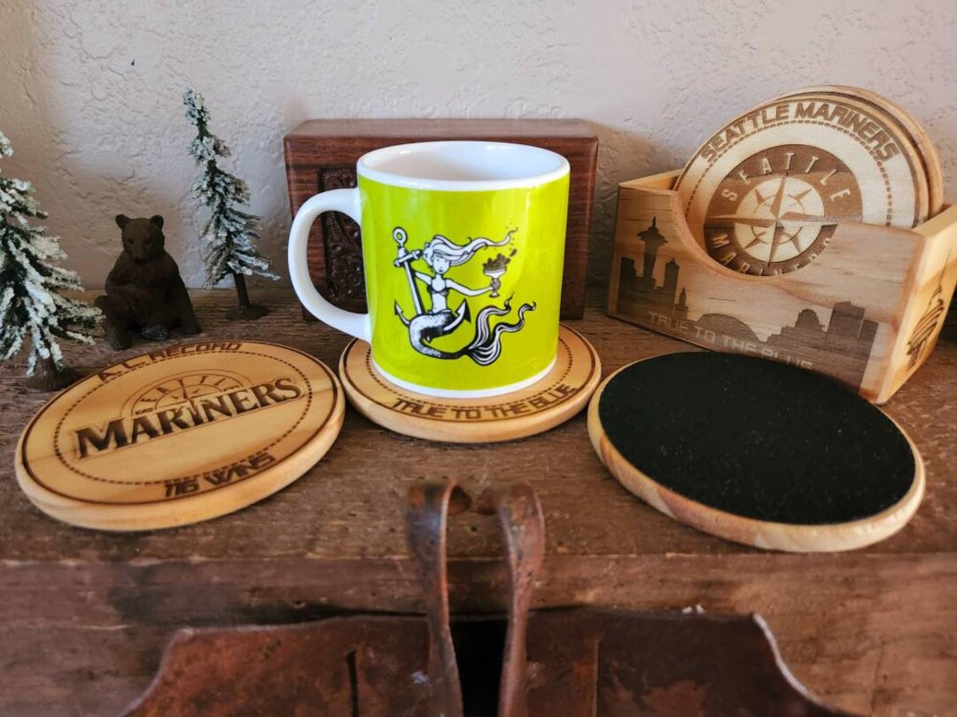 Seattle Mariners Coasters With Display Box, Mother's Day, Mariners Gift ...