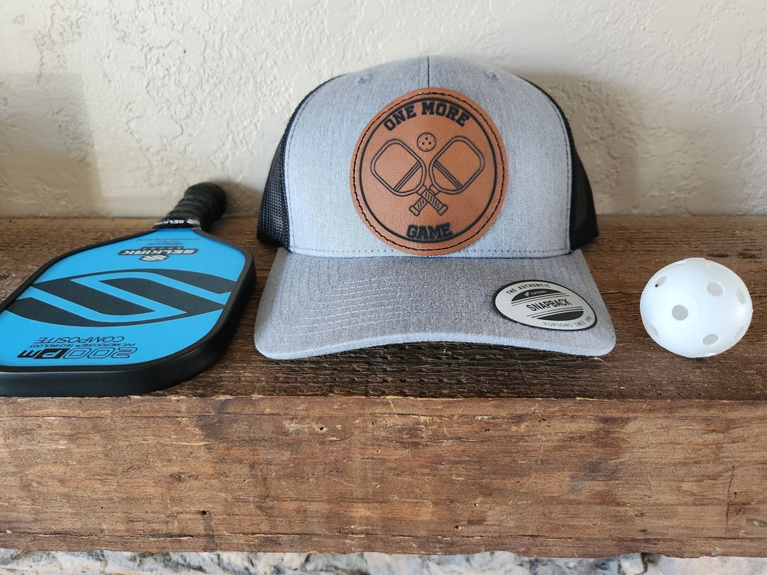Pickleball Hat, One More Game, Snapback, Leather Patch, Laser Engraved ...