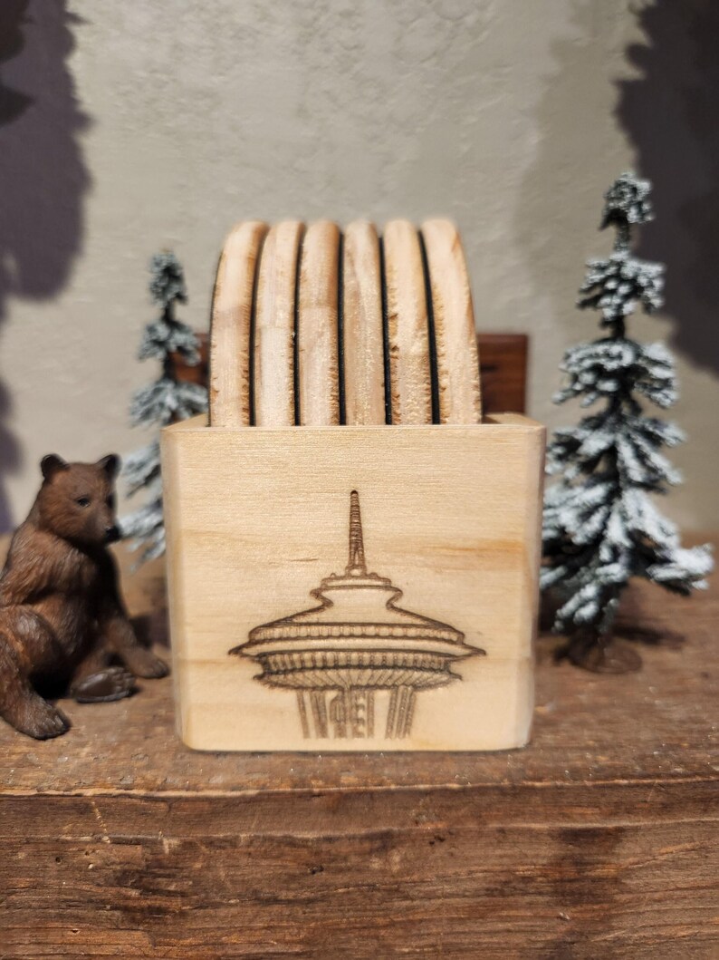 Seattle Sports Laser Engraved Wood Coasters, Seahawks, Sonics, Storm ...