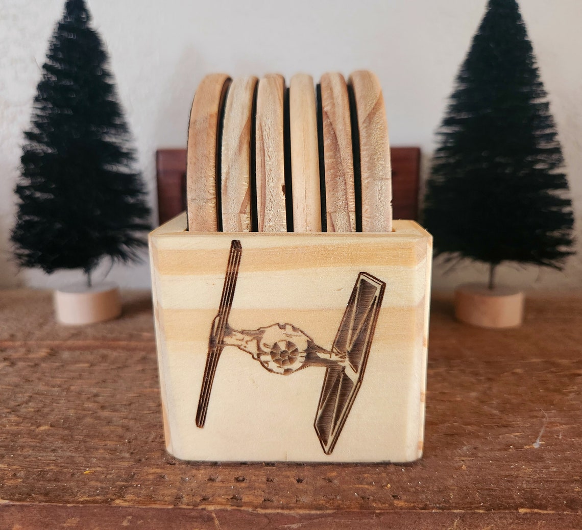 Star Wars Coasters With Display Storage Case Box Yoda Darth - Etsy