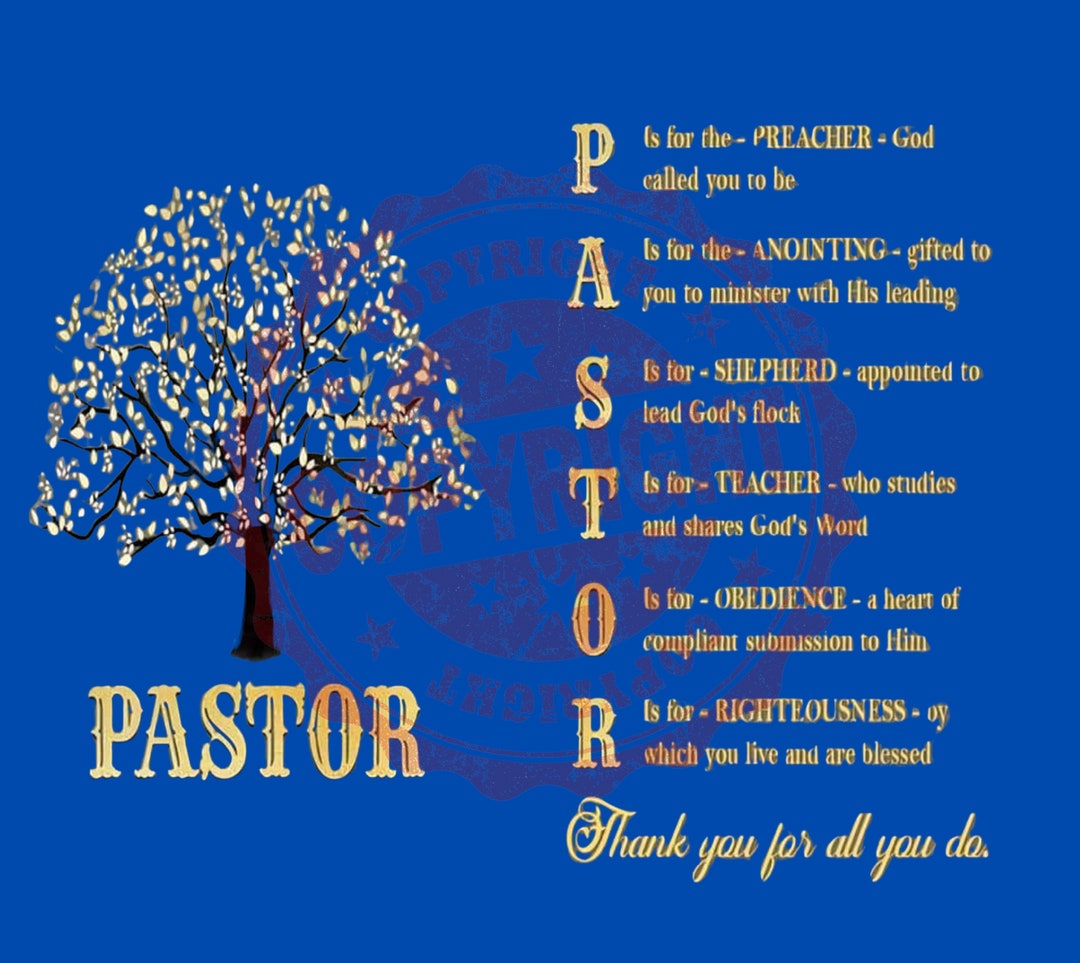 Pastor Blue Tumbler Print Gift PNG - Etsy