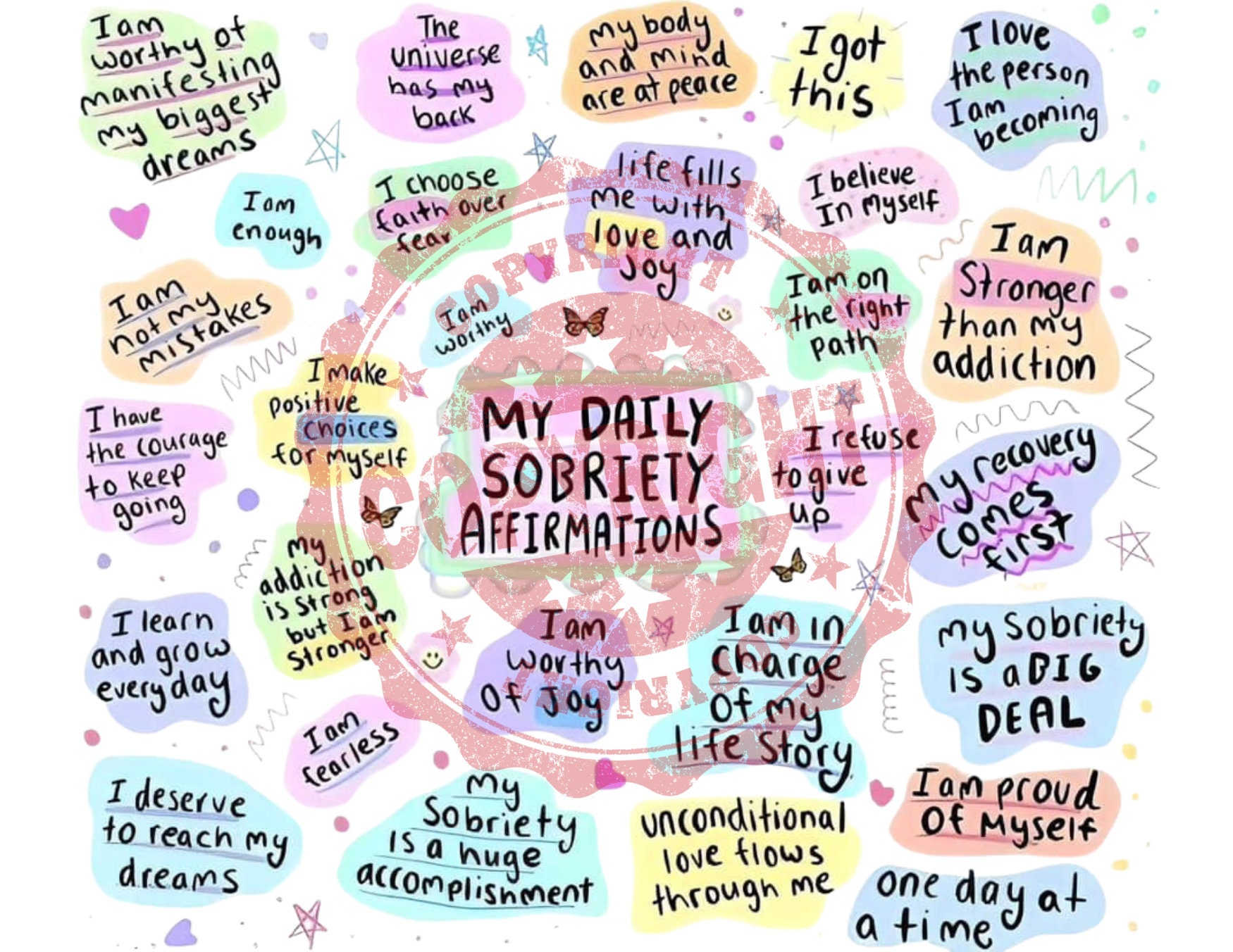 My Daily Sobriety Affirmations Recovery Tumbler PNG - Etsy