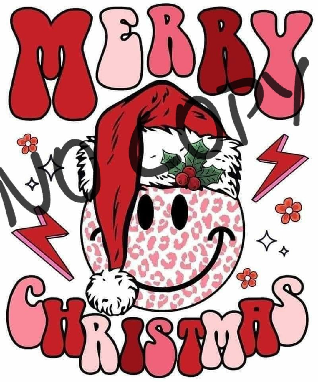 Merry Christmas Smiley Face PNG - Etsy