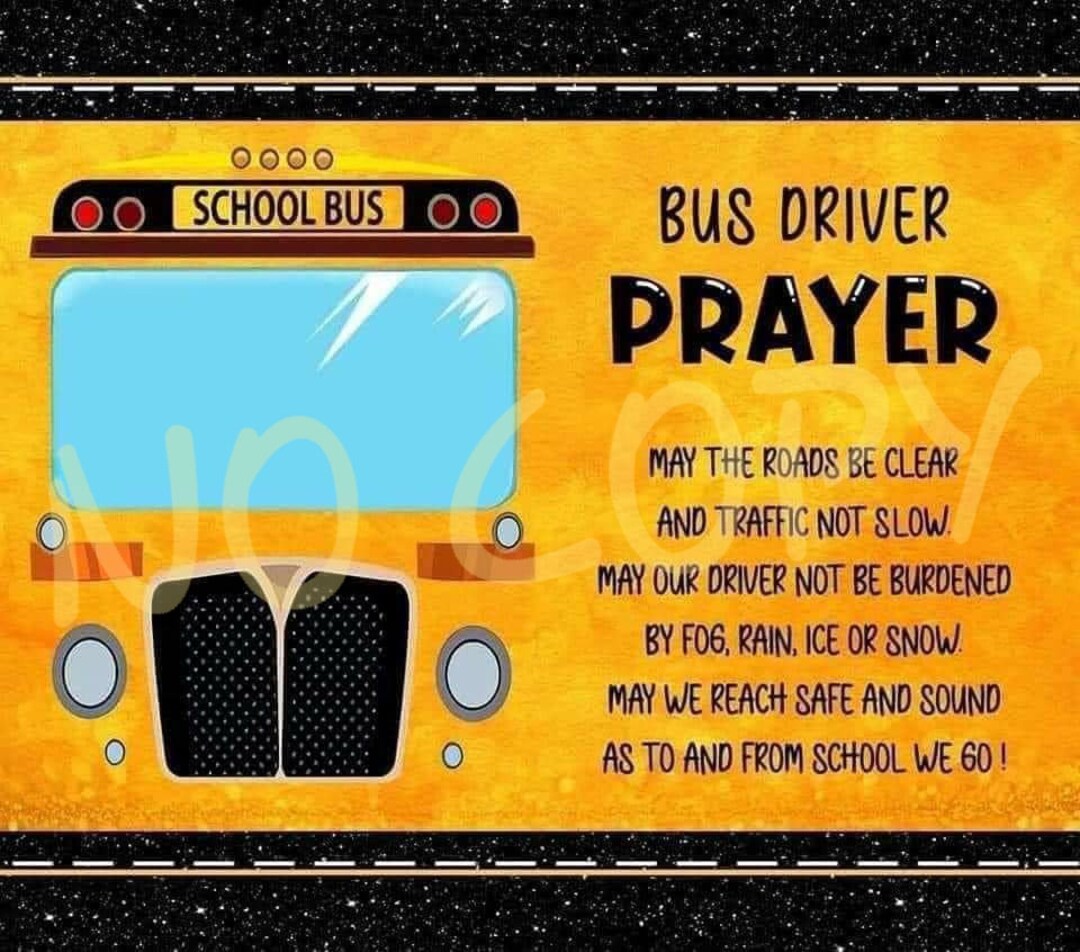 Bus Driver Prayer School Students Tumbler Wrap PNG - Etsy