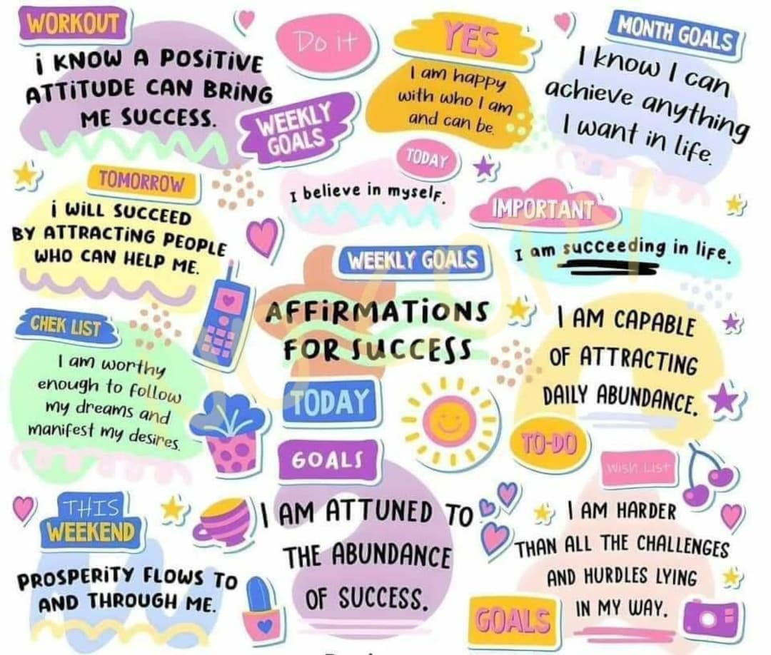 Affirmations for Success Inspirational Tumbler Wrap PNG - Etsy