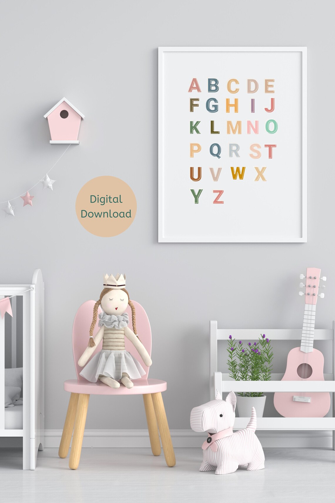 Set of 3 Educational Wall Art Printable, Alphabet Wall Art, Learning ...