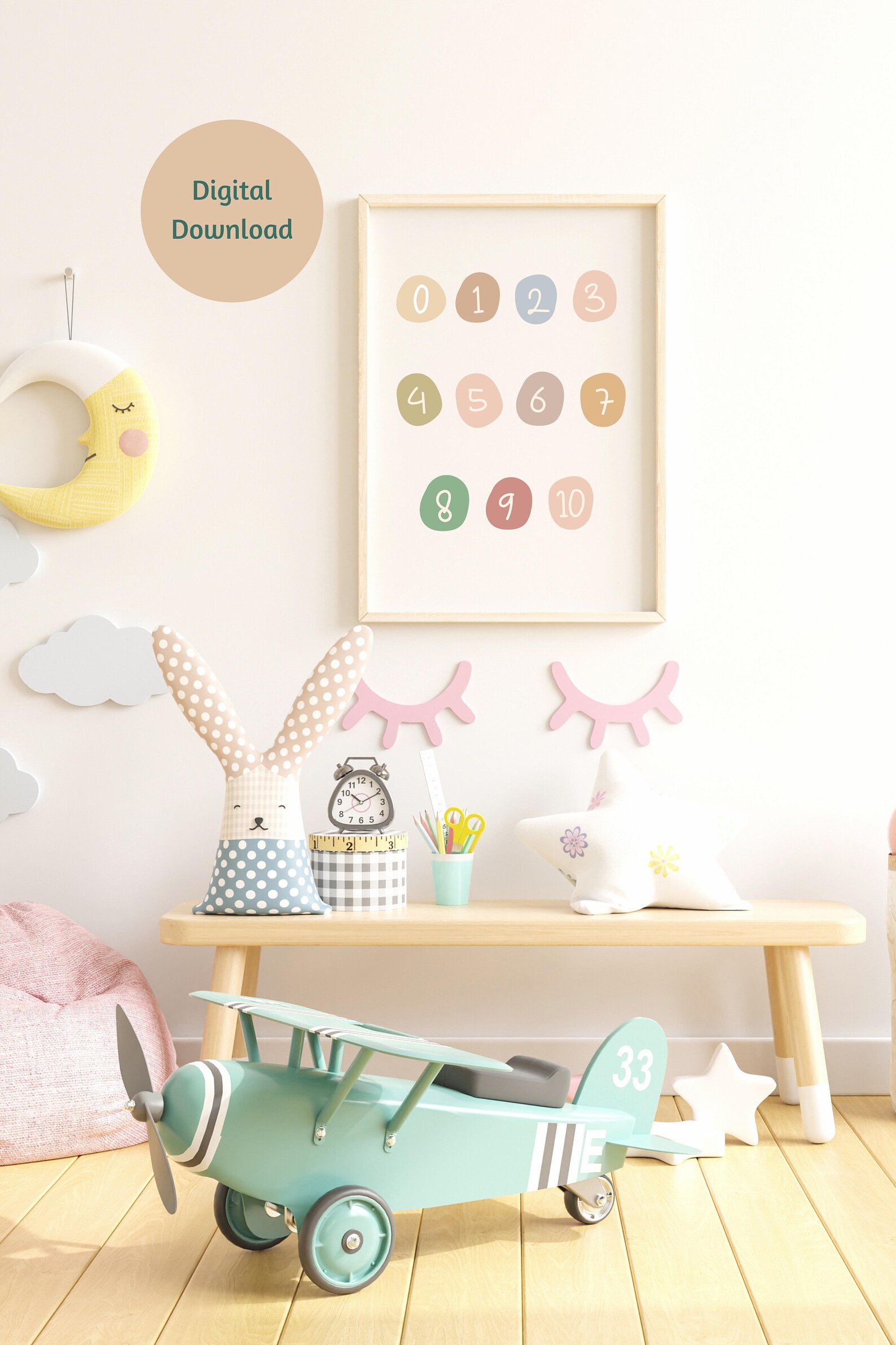 Set of 3 Educational Wall Art Printable, Alphabet Wall Art, Learning ...