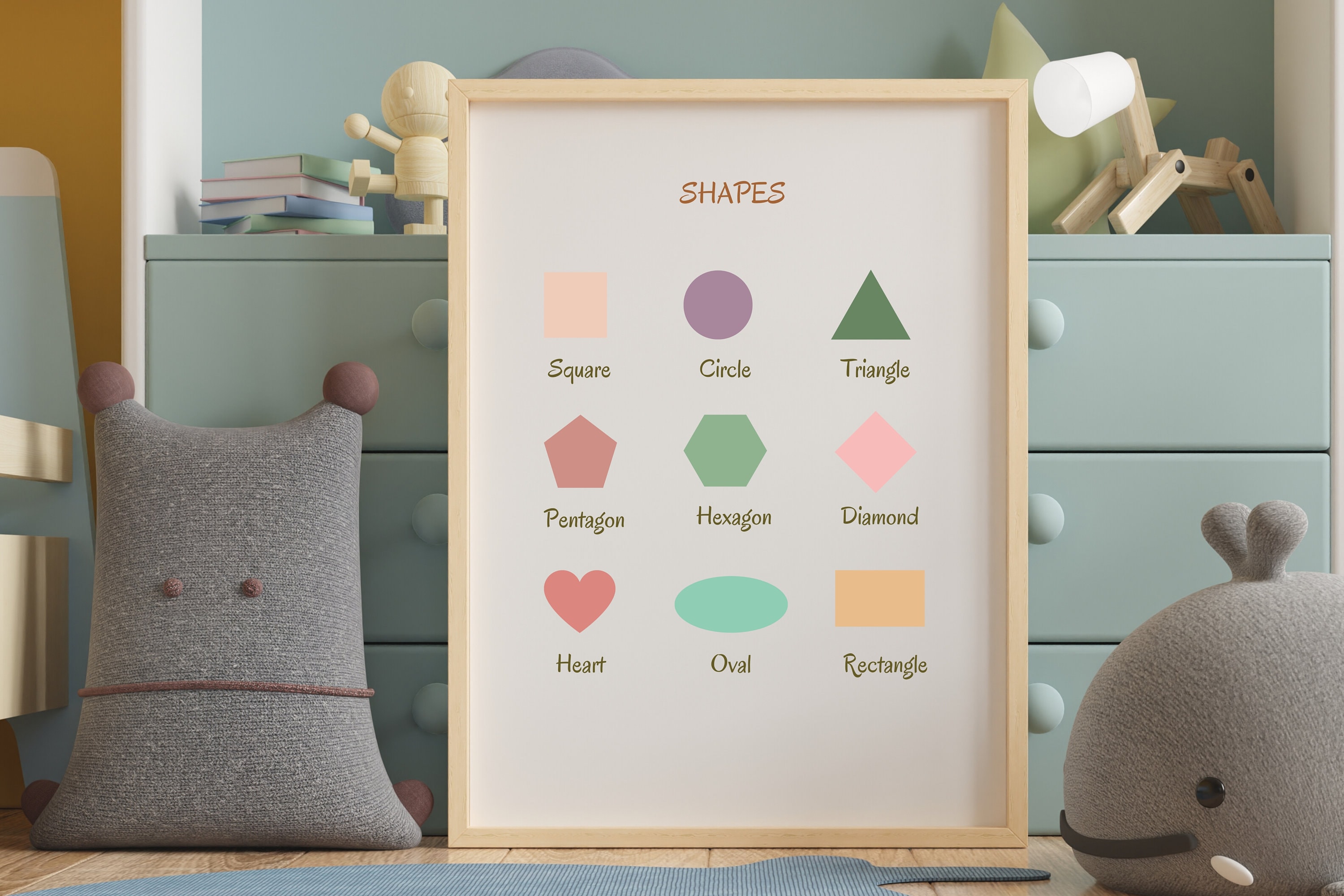 Set of 3 Educational Wall Art Printable, Alphabet Wall Art, Learning ...