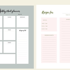 Printable Weekly Meal Planner, Fillable Pdf, Simple Meal Planner ...