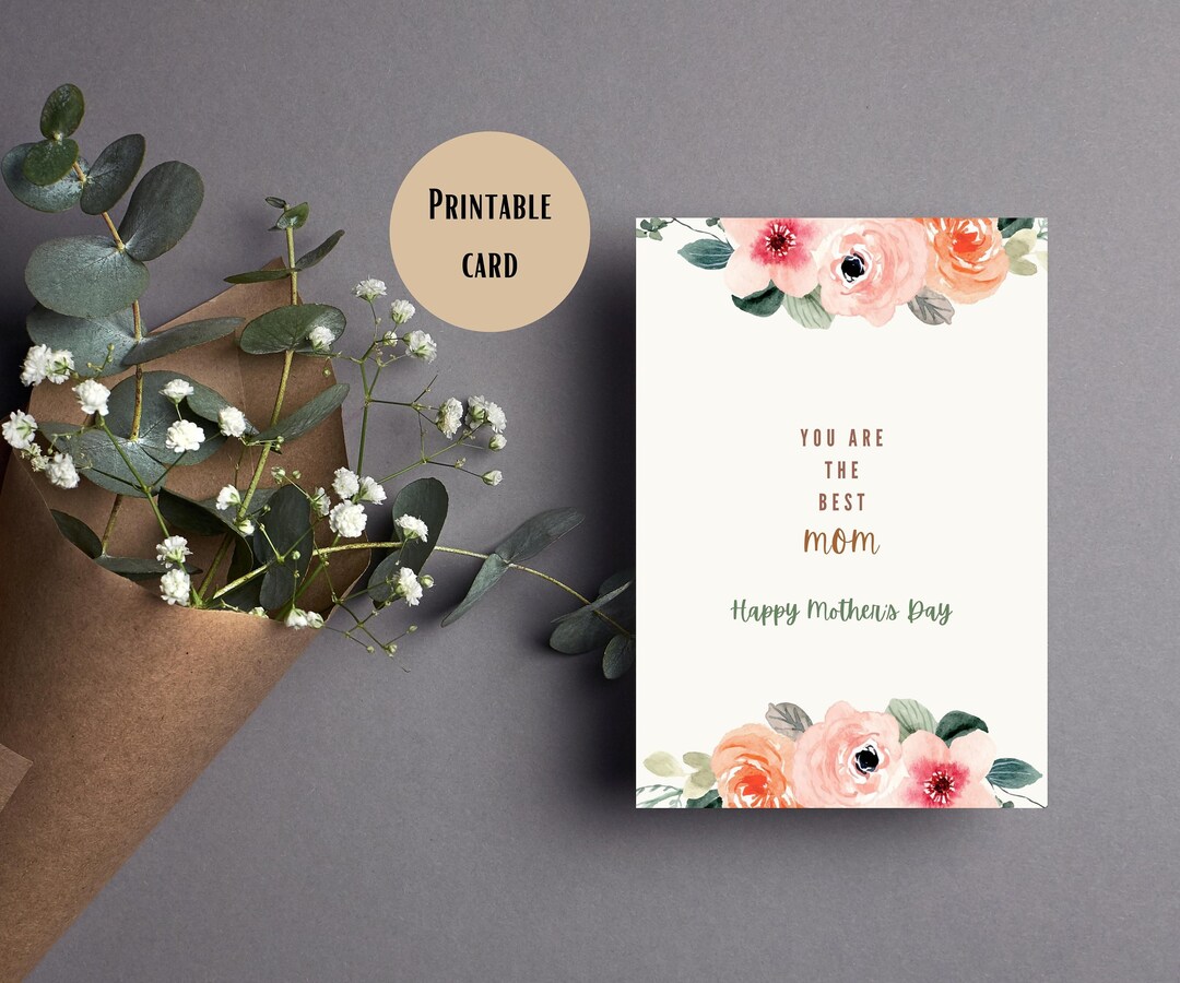 Printable Mother's Day Card Best Mom Card 5x7 Card - Etsy