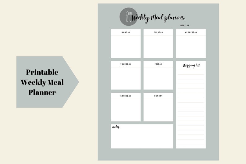 Printable Weekly Meal Planner, Fillable Pdf, Simple Meal Planner ...
