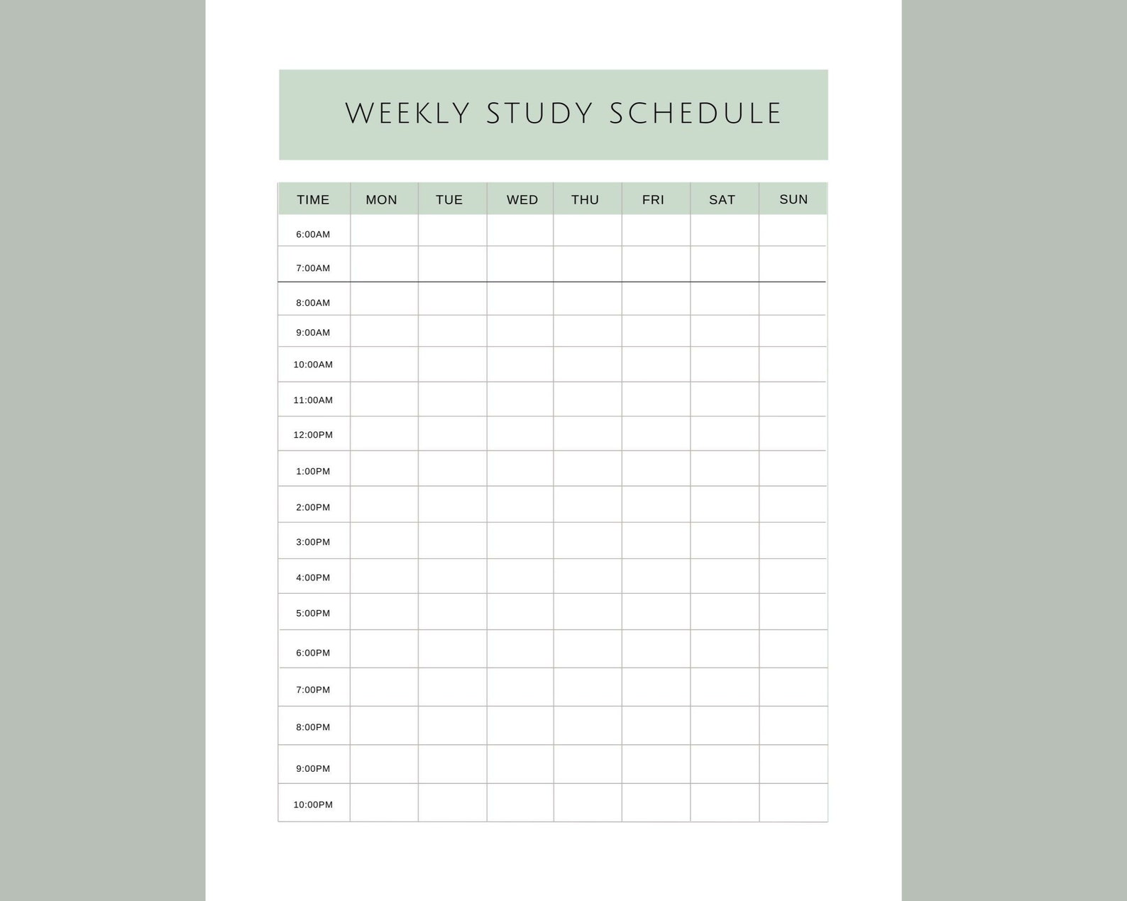 Printable Weekly Study Planner, Weekly Study Schedule, Weekly Checklist ...