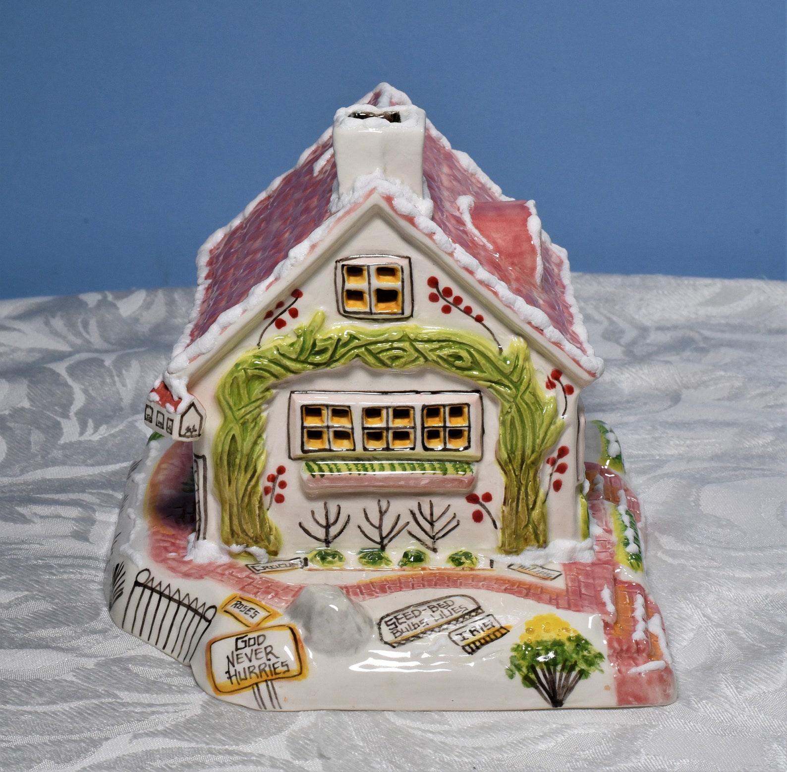 The Scented Garden Lighted Ceramic House - Etsy