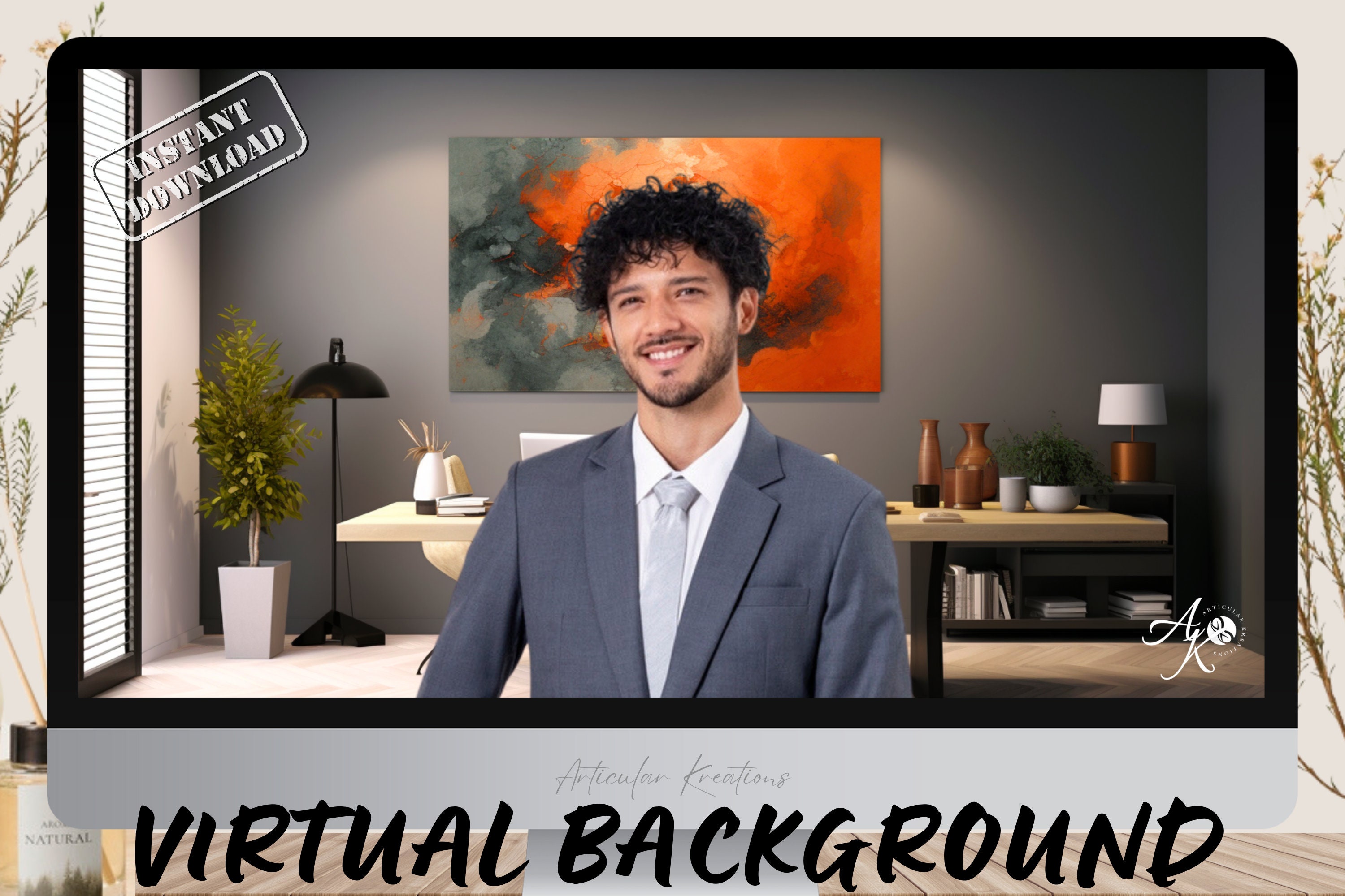 Home Office Background Zoom Background Microsoft Teams - Etsy