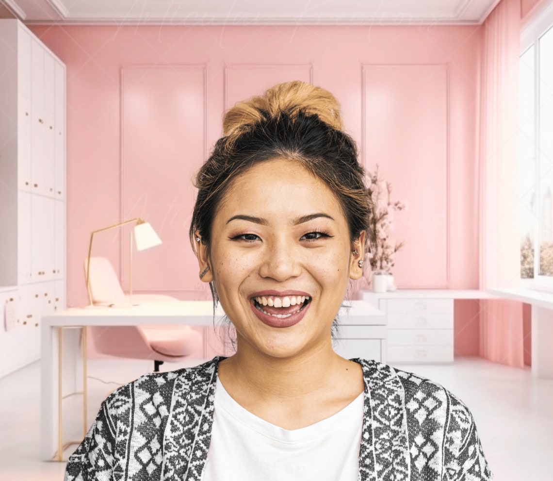 Pink Home Office Background Zoom Background Microsoft Teams Background ...