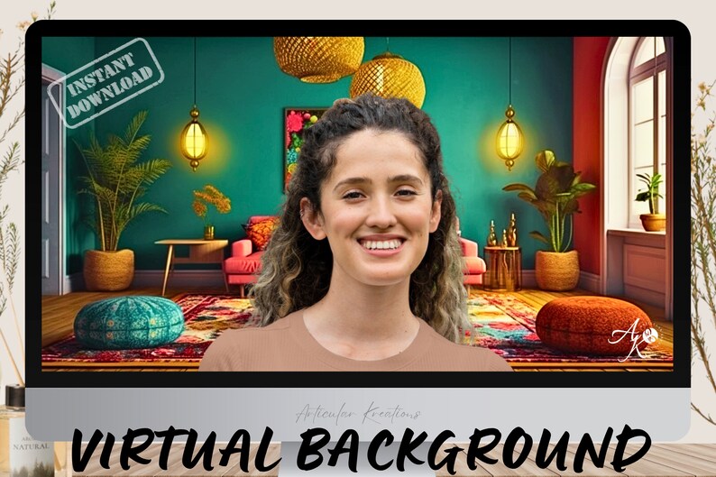 Boho Background Zoom Background Microsoft Teams Background - Etsy