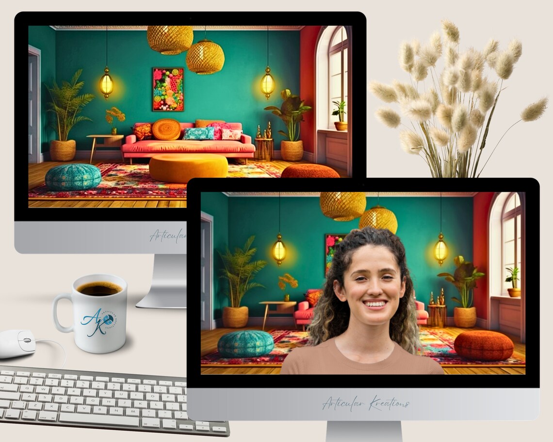 Boho Background Zoom Background Microsoft Teams Background - Etsy