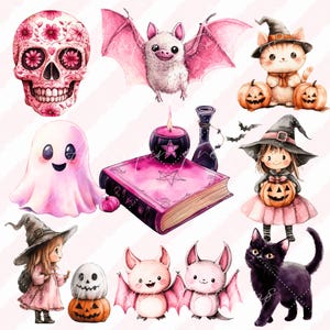 50 Watercolor Halloween Graphic Clipart Downloadable Digital Clipart ...