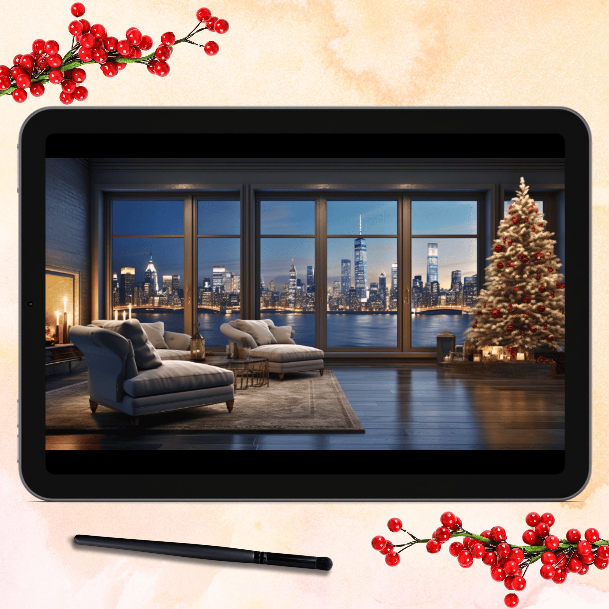 Christmas Background Zoom Background Christmas Virtual - Etsy Australia