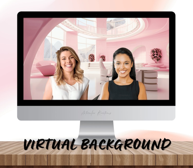 Pink Office Background | Zoom Background | Microsoft Teams Background ...