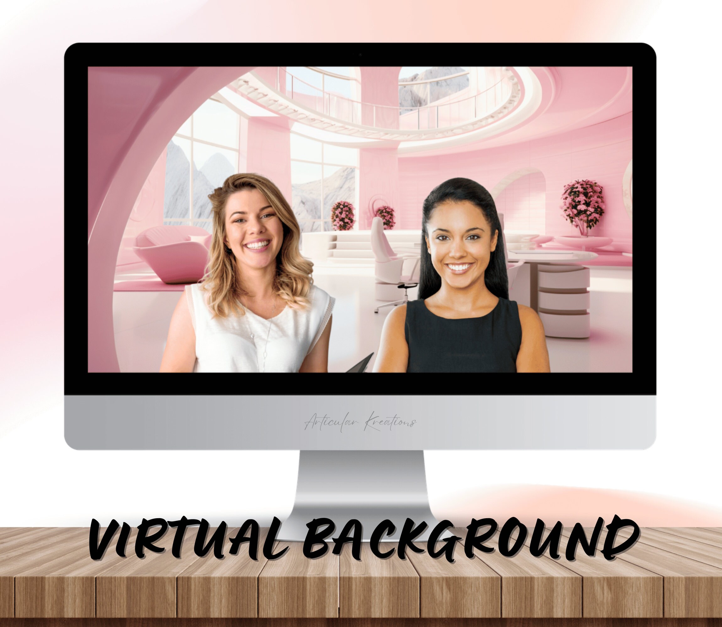 Pink Office Background | Zoom Background | Microsoft Teams Background ...