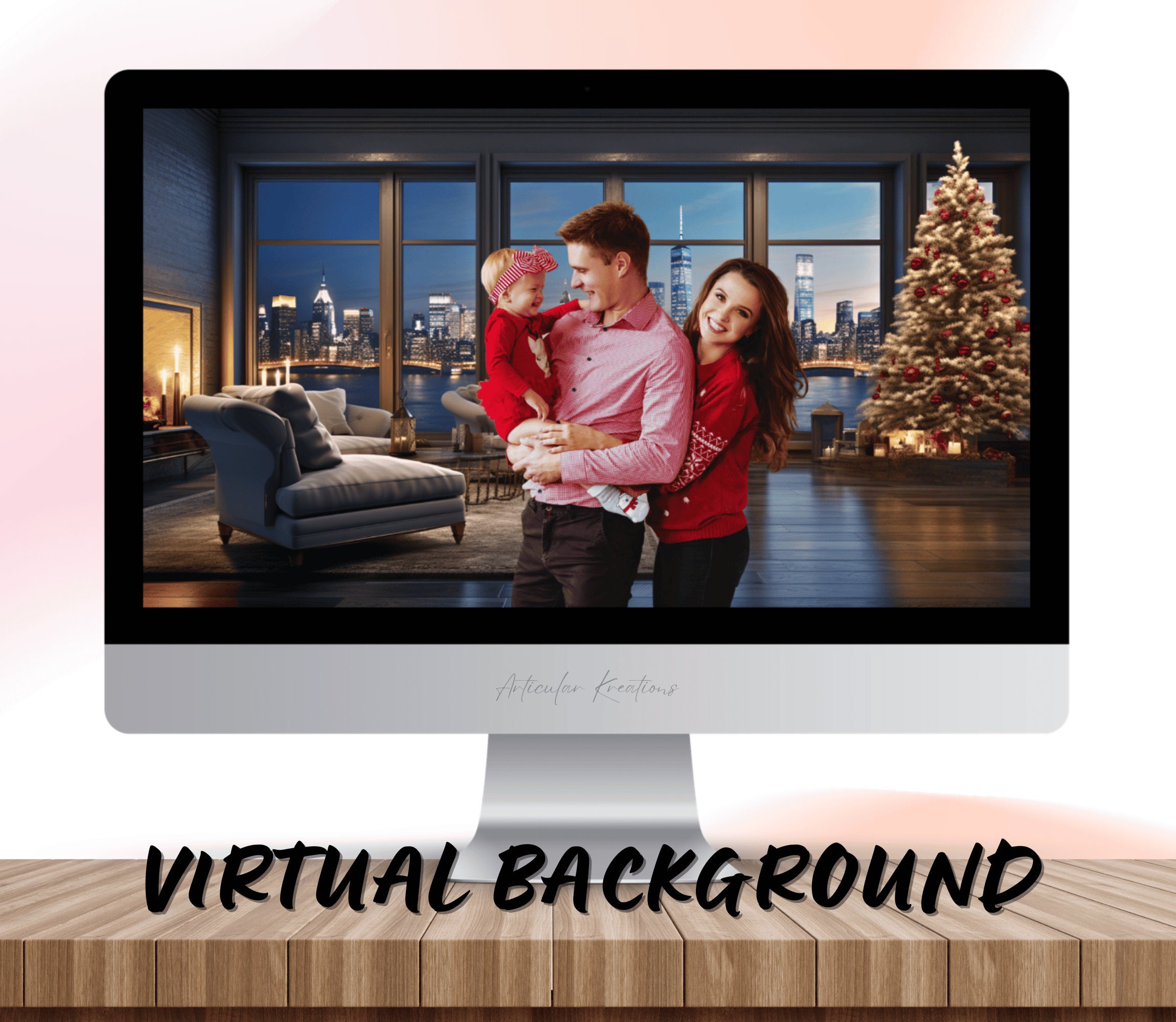 Christmas Background Zoom Background Christmas Virtual - Etsy