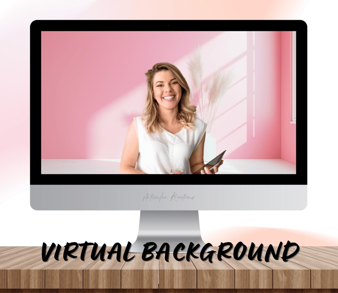 Pink Home Office Background Zoom Background Microsoft Teams Background ...