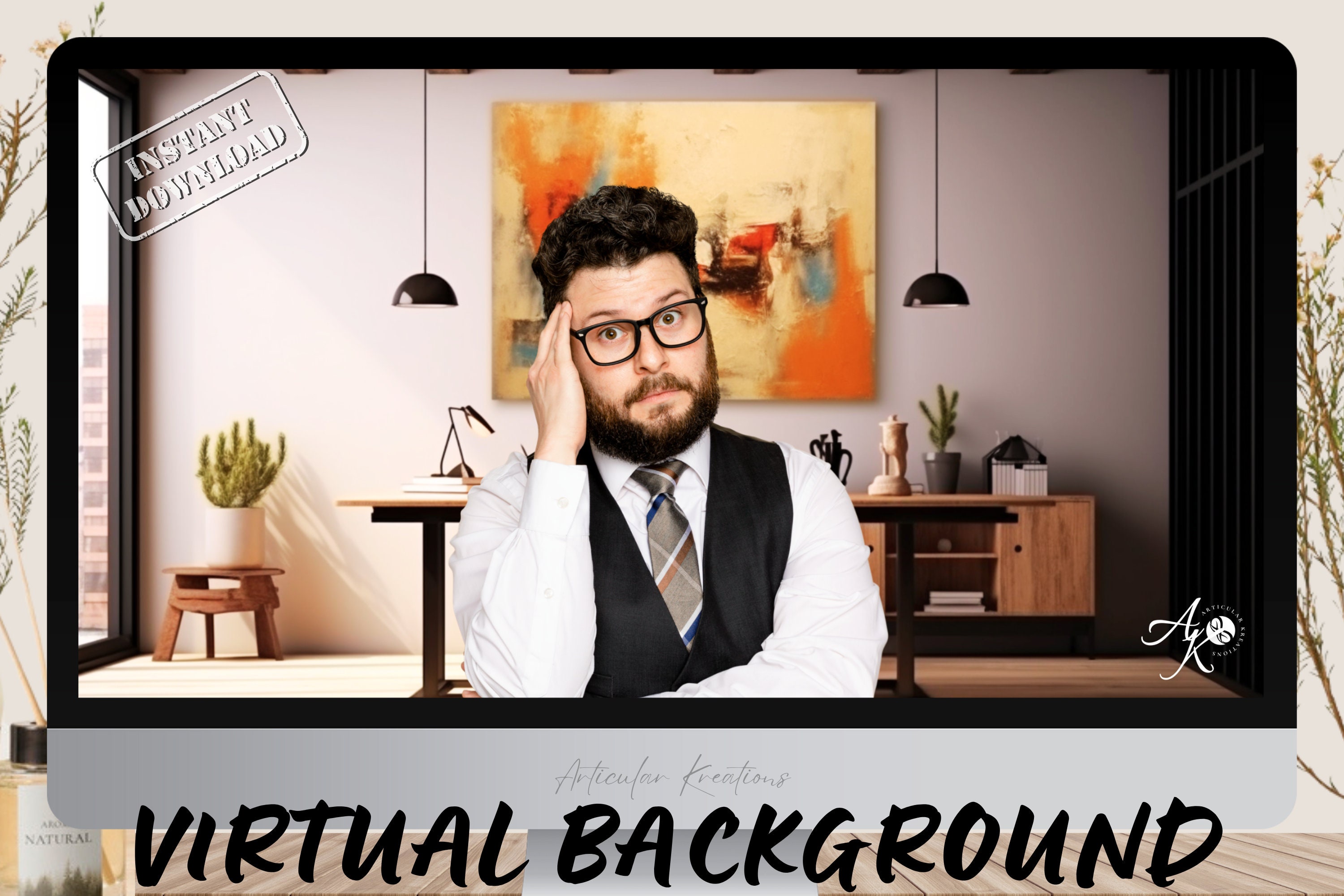 Home Office Background Zoom Background Microsoft Teams - Etsy