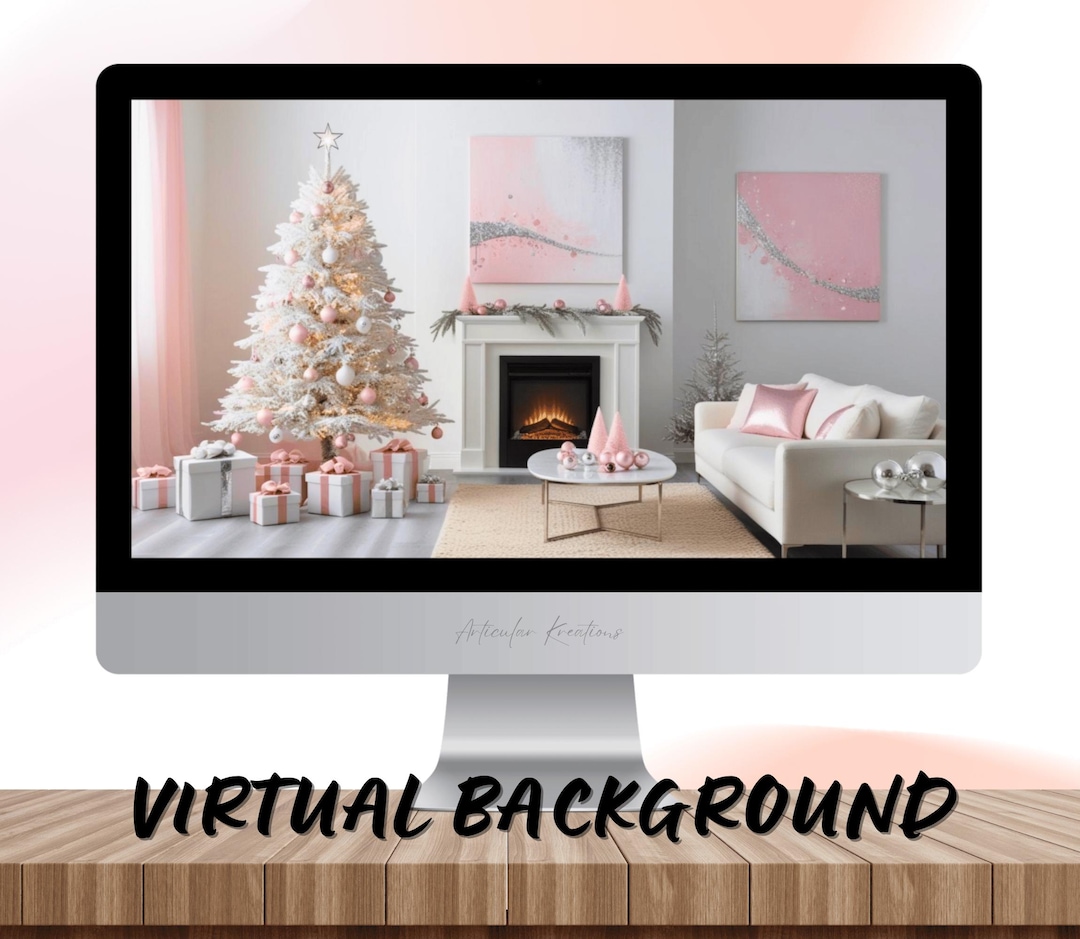 Pink Christmas Background Zoom Background Christmas Virtual Background ...