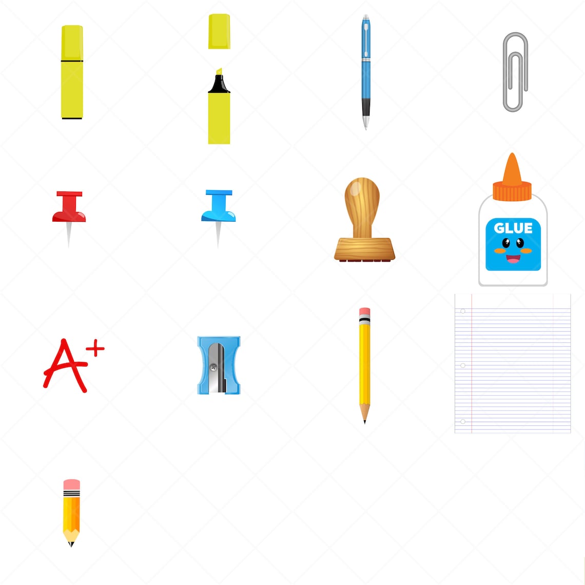 67 School Clipart Set | Downloadable Clipart Bundle | School Supply PNG ...