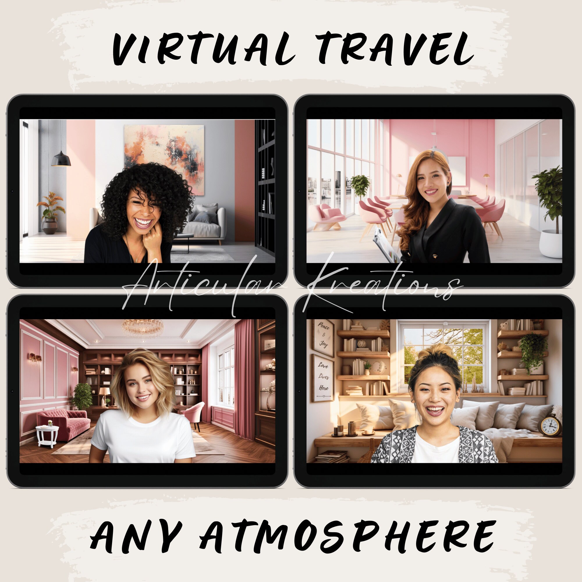 Pink Home Office Background Zoom Background Microsoft Teams Background ...