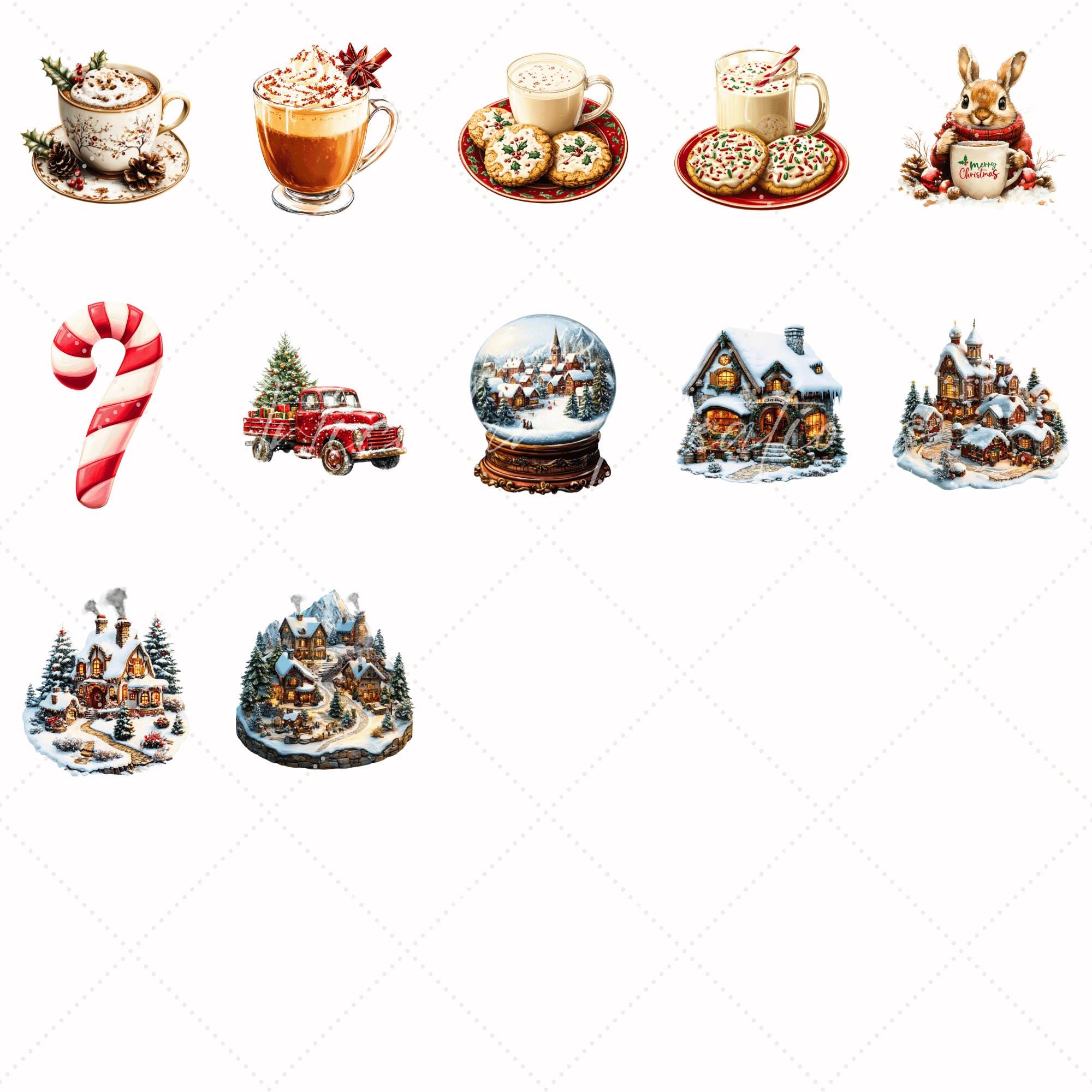 32 PNG / SVG Downloadable Clipart Set | Merry Christmas PNG ...