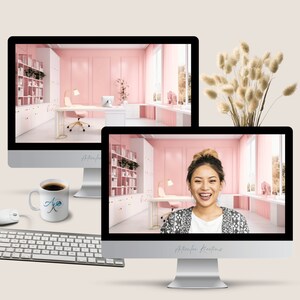 Pink Home Office Background Zoom Background Microsoft Teams Background ...