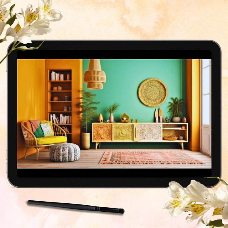 Boho Background Zoom Background Microsoft Teams Background Virtual ...