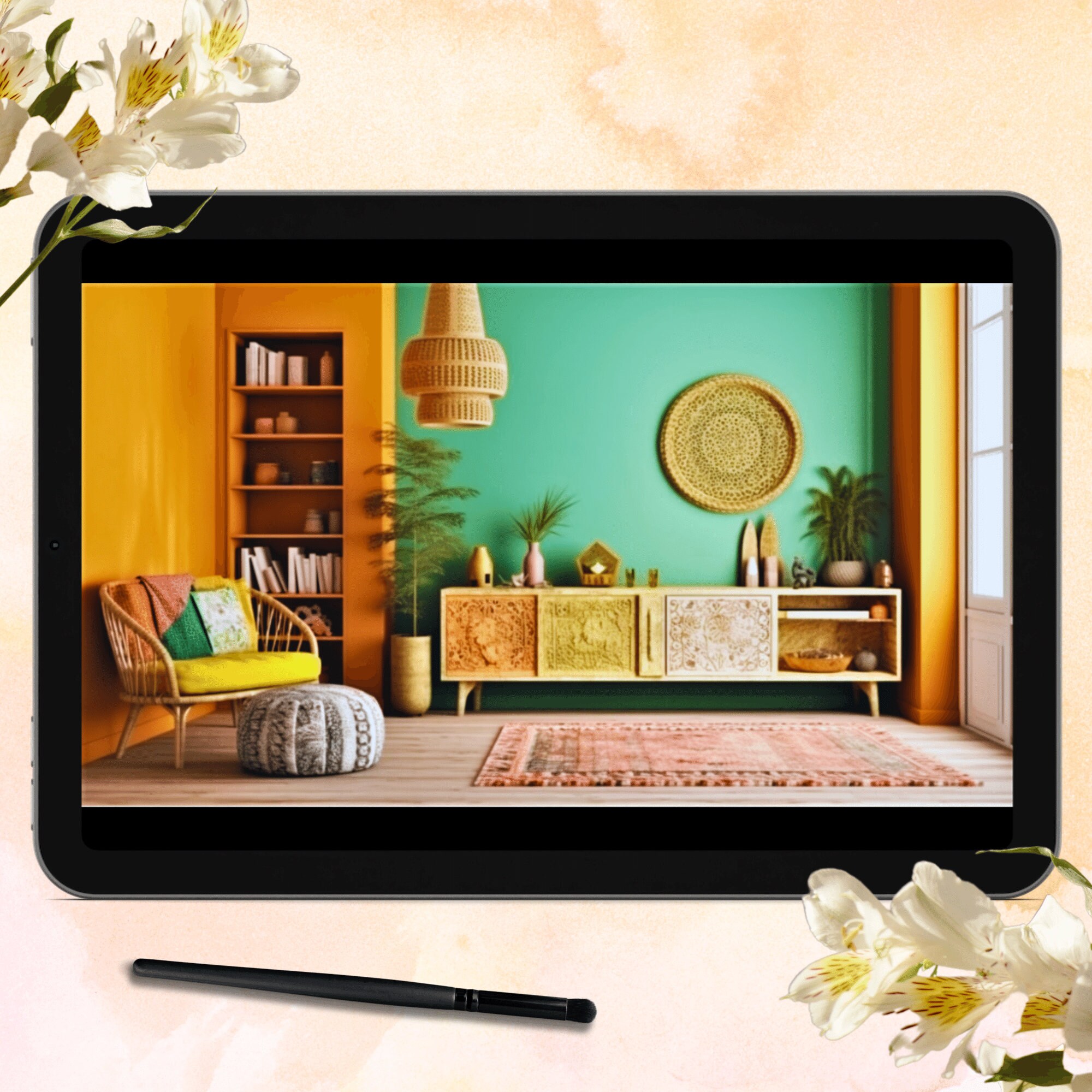 Boho Background Zoom Background Microsoft Teams Background - Etsy Australia