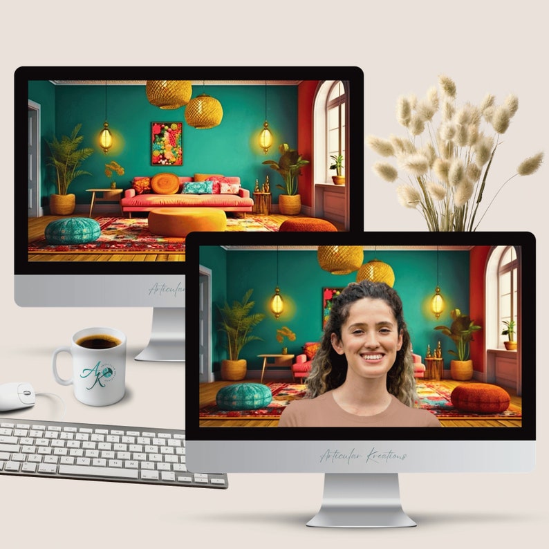 Boho Background Zoom Background Microsoft Teams Background Virtual ...